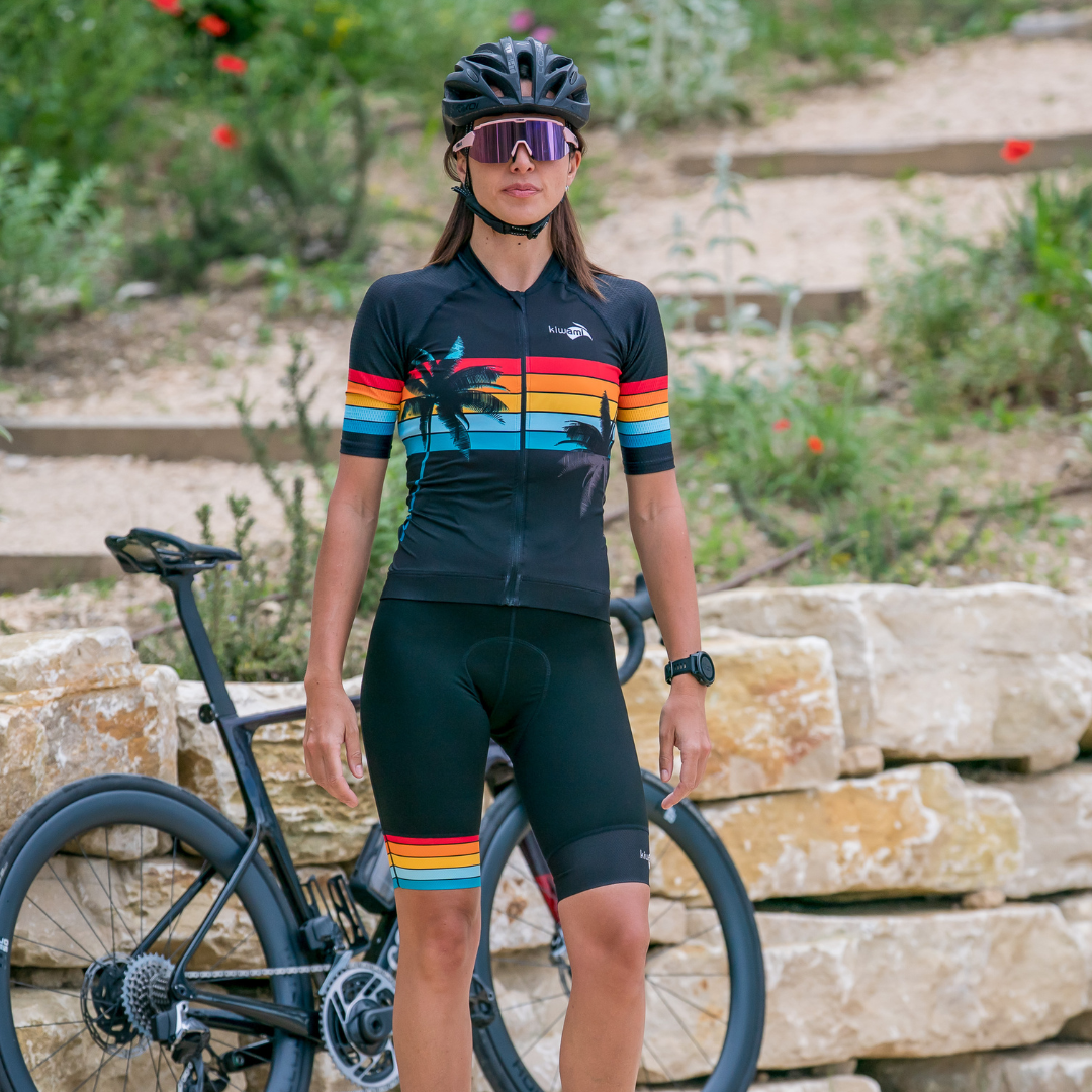 Women's cycling bib short Malibu-Black| Kiwami